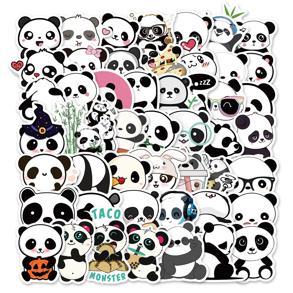 50 cute panda children reward emoji stickers | Pick up music