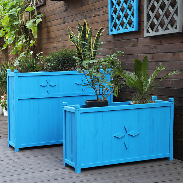 Restaurant balcony outdoor solid wooden flower box partition flower ...