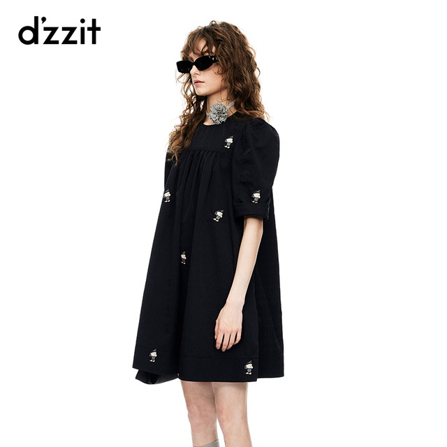 dzzit dress 2024 summer new style bubble mart embroidered babydoll dress