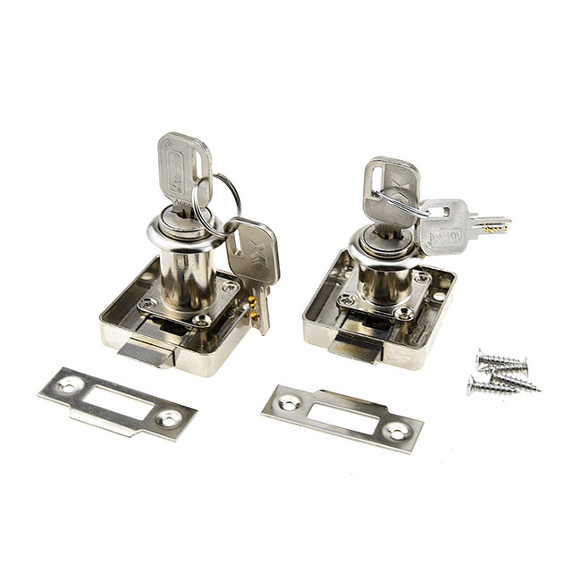 Pure copper key desk drawer lock hardware cabinet door lock cabinet ...