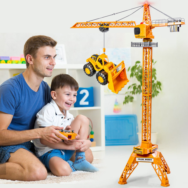 Large simulation remote control tower crane toy car engineering vehicle ...