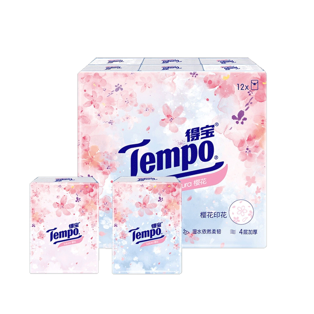 Tempo Debao handkerchief paper cherry blossom printing fragrance type ...