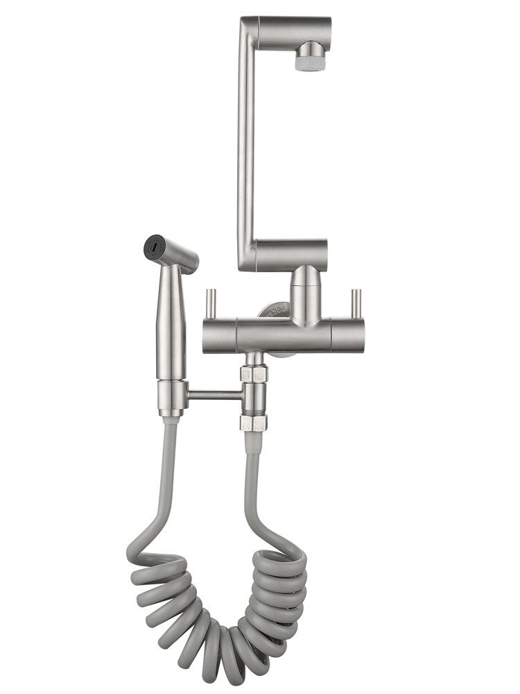 Judian Stainless Steel Mop Pool Faucet - Single Cold Extendable Wall ...