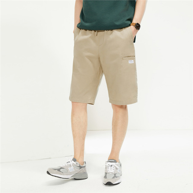 Giordano shorts men's pure cotton woven pocket woven label elastic ...