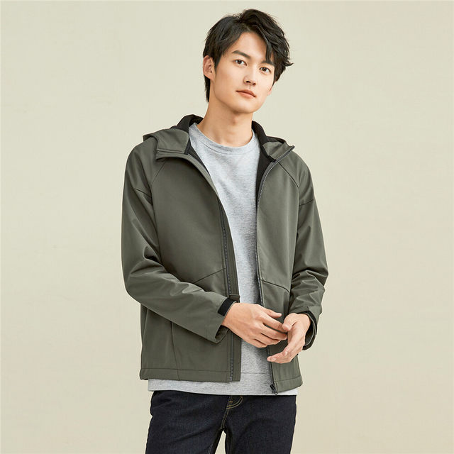 Giordano Jacket Men's Composite Polar Fleece Raglan Sleeve Hooded ...