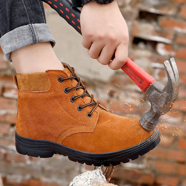 Labor protection shoes for men's overturned fur workwear big-head shoes ...