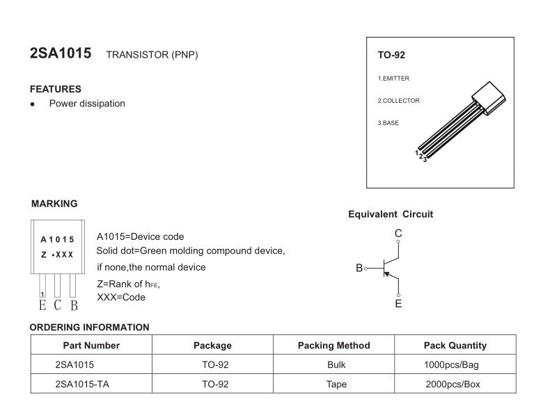 Power Transistor 2SC945 C1815 C828A 2SA733 A1015 Plug-in TO92 NPN/PNP ...
