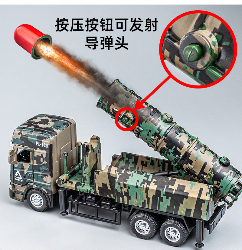 Alloy Missile Launch Toy - Rocket Launcher Tank Military Model For Kids ...