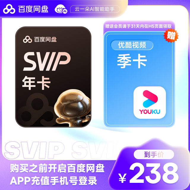 Baidu Netdisk Super Member SVIP Annual Card 12 Months Cloud Disk Speed ...