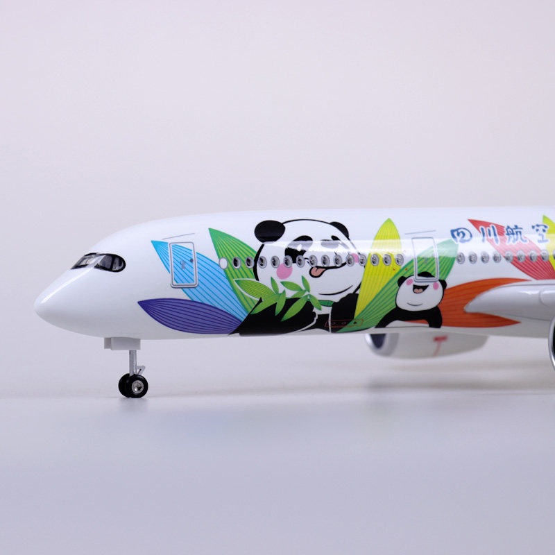 Fast Sichuan Airlines A350-900 Panda Plane Model - 47cm Assembled Airliner