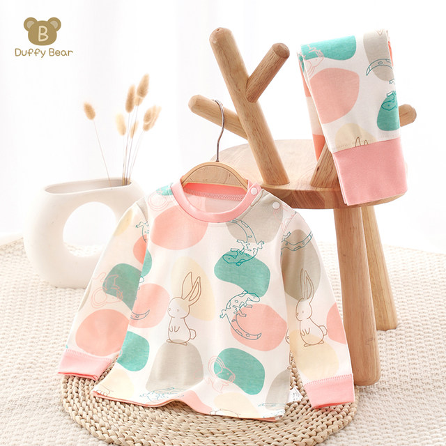 Baby autumn clothing set high waist male and female baby long-sleeved warm split pajamas autumn ...