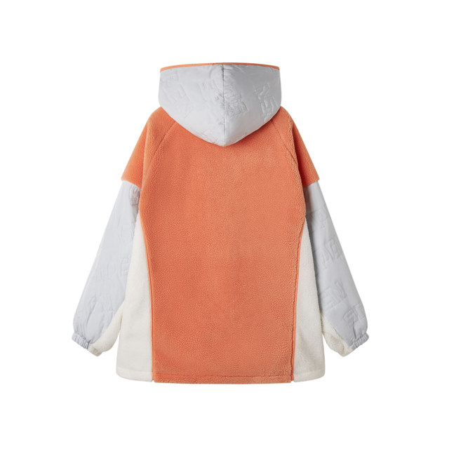 Peacebird SPCN series spring splicing imitation lamb fur casual clothes Ole