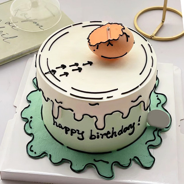 Comic two-dimensional cake customization, Internet celebrity birthday ...