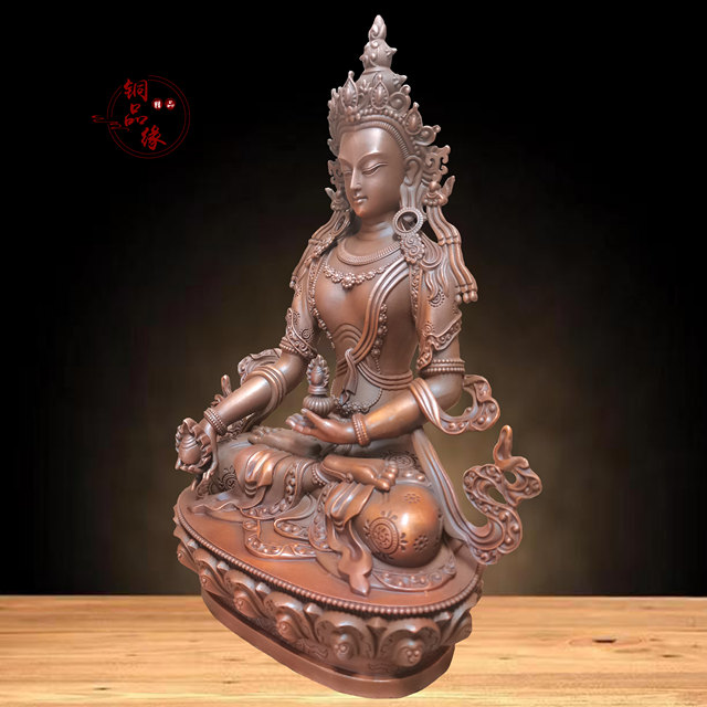Bronze edge cast red copper Ksitigarbha Tibetan Buddha home living room Buddhist hall worship ...