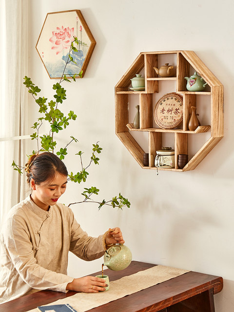 Bogu rack solid wood Chinese-style Duobao Pavilion small purple sand ...