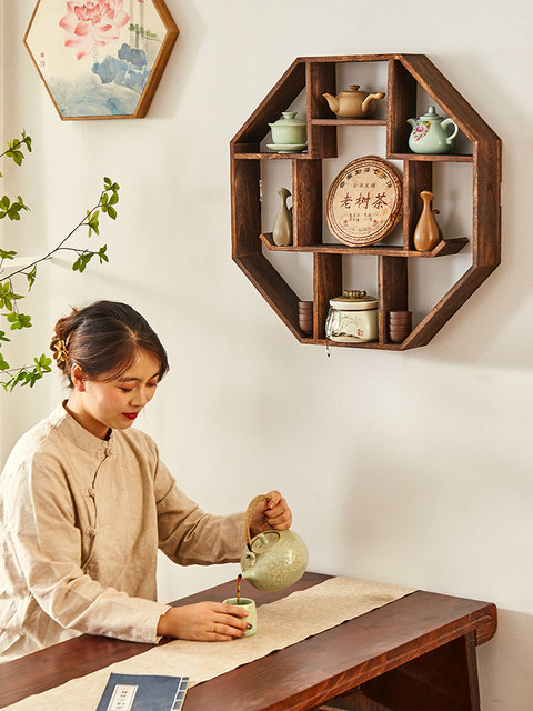 Bogu rack solid wood Chinese-style Duobao Pavilion small purple sand ...