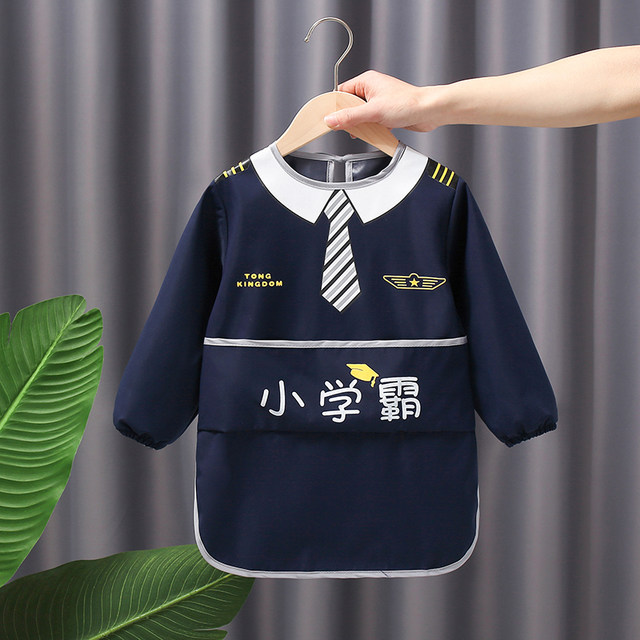 Baby eating smock, children's bib apron, reverse wear rice pocket ...