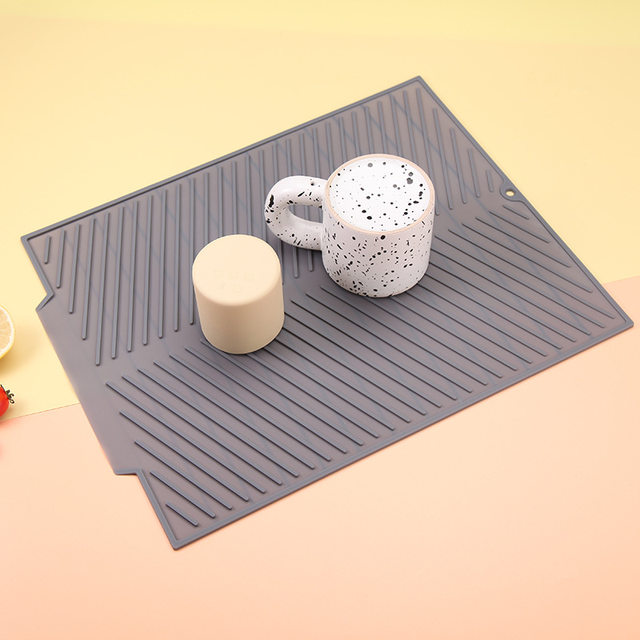 New silicone drain pad large kitchen dishes dry drying pad drainage pad ...