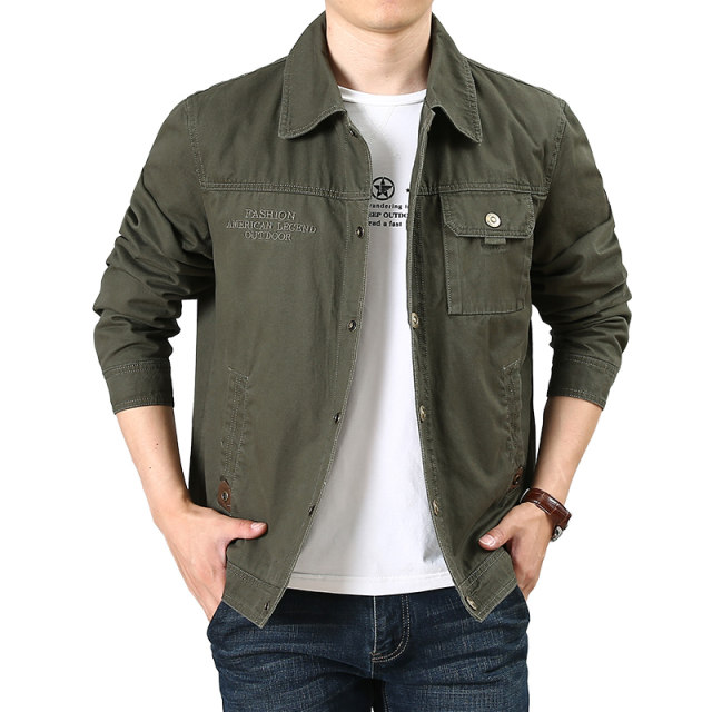 2024 New Jackets Men's Spring and Autumn Lapel Pure Cotton Casual Tops ...