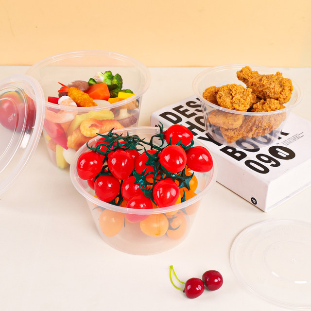 Round box 1000 disposable lunch boxes, food-grade thickened plastic ...