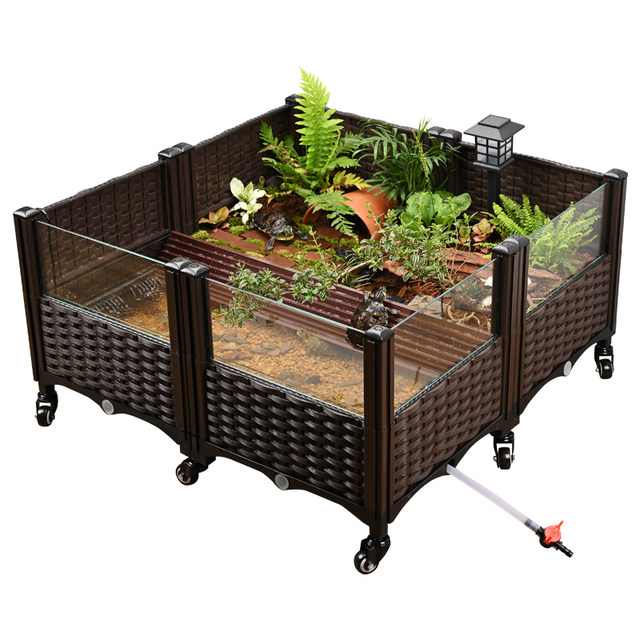Turtle tank with climbing platform large landscaping ecological tank ...