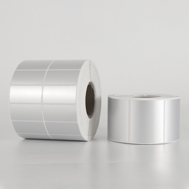 Dumb silver label paper Asia silver PET self-adhesive barcode paper 35 ...