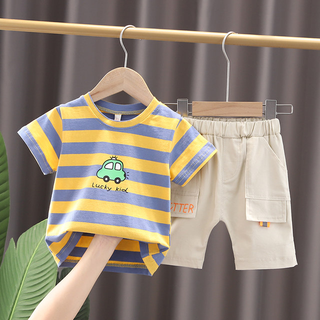 Children's clothing boy summer clothes little boy handsome striped ...
