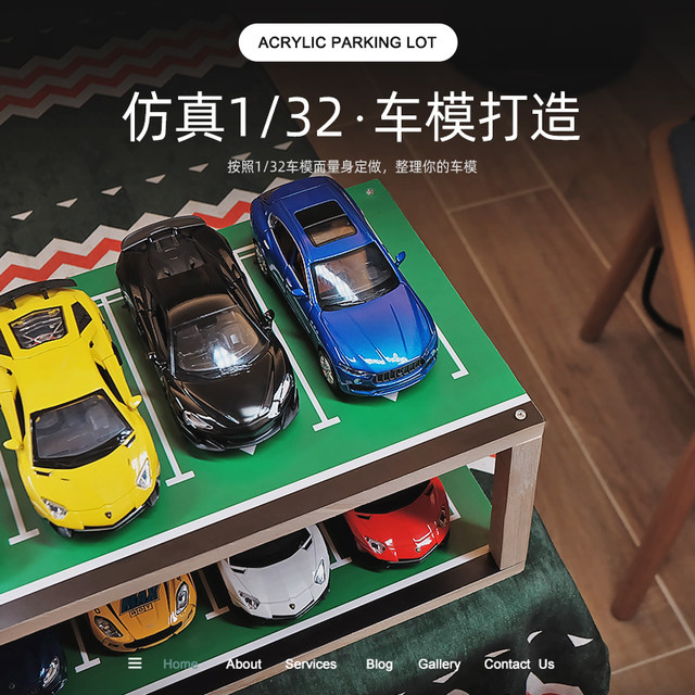Toy car storage parking lot model garage scene various types of car ...