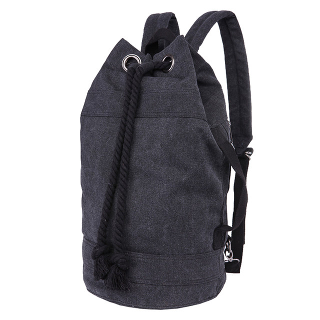 Casual Canvas Bag Bucket Bag Single Shoulder Backpack Dual-use Backpack ...