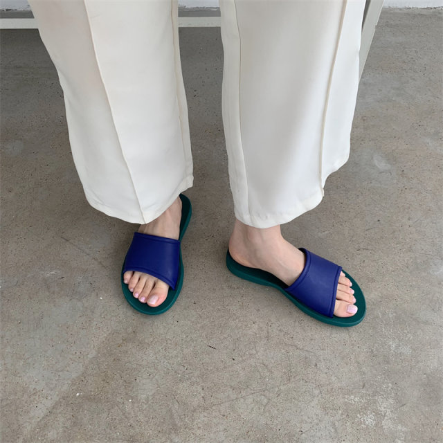 Thai imported slippers for men and women, flat heel, non-slip, bathing ...
