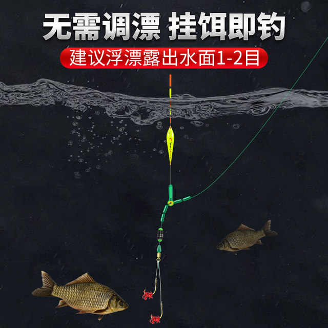 Adjustable-free floating and vertical floating double hook line set ...