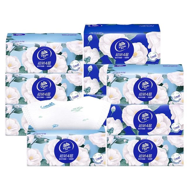 Vinda Tissue Paper Camellia Scented Printed Household Large Pack Tissue ...