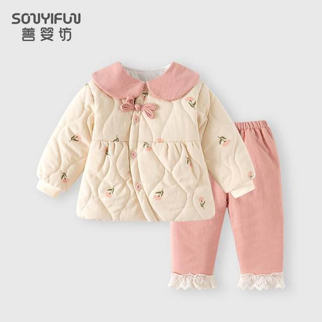 Children's baby clothes autumn and winter suits thickened baby girl's ...