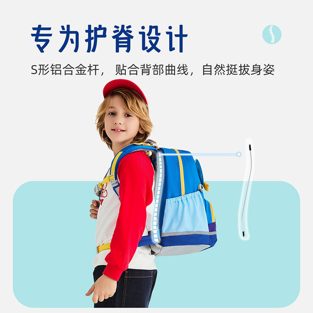 MoonRock Menle School Bag 1-3 grade primary school boys and girls spine ...
