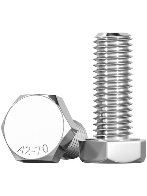 M18-M36 outer hexagonal screw 304 stainless steel lengthened full tooth ...