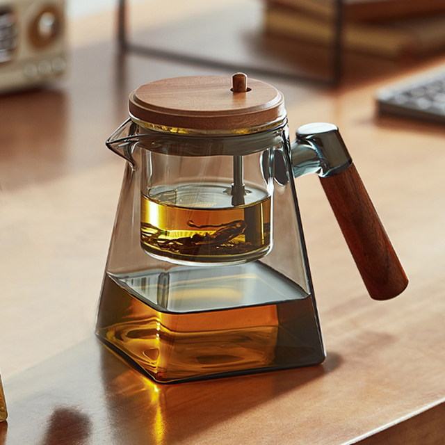 Permanent Cup glass bubble teapot one -click filtering tea water ...