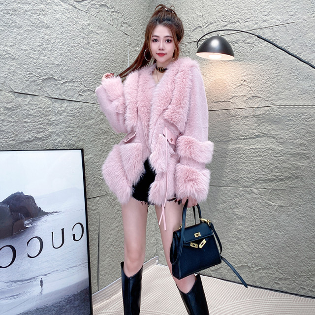 2024 autumn and winter new fur one-piece fox fur coat women's short ...