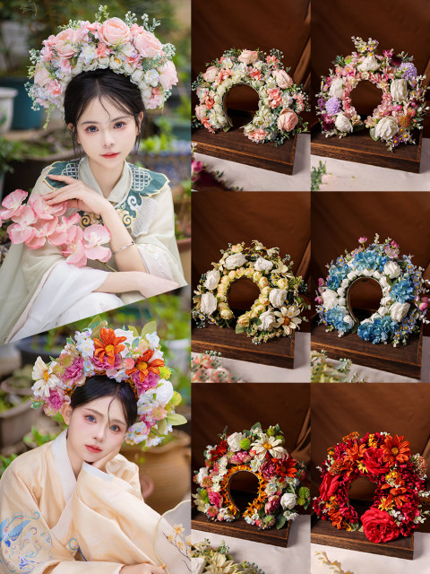 Hanfu silk flower head jewelry Quanzhou 簪 浔 浔 围 national style shooting ...