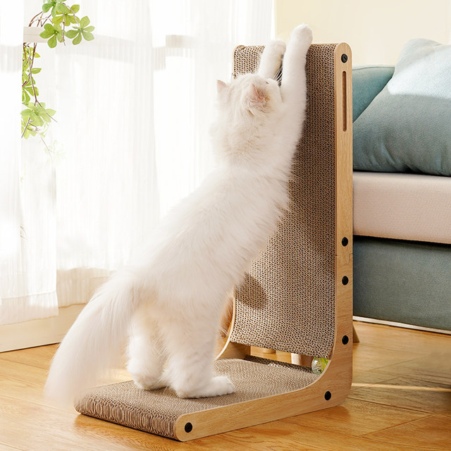 L-shaped cat scratching board vertical wear-resistant and non-shedding ...