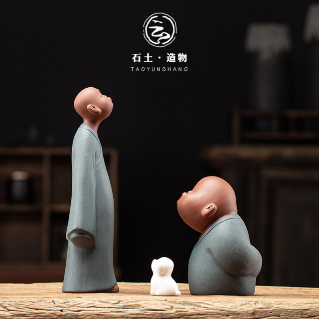 Tao Yunshang's Zen-like purple clay monk's tea pet ornaments can be ...
