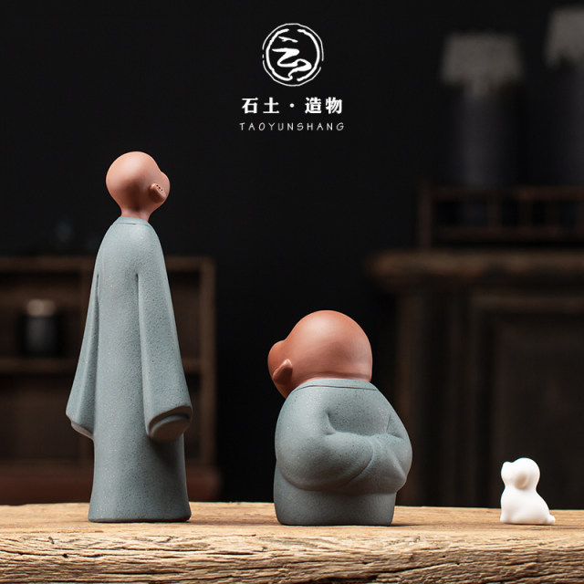 Tao Yunshang's Zen-like purple clay monk's tea pet ornaments can be ...