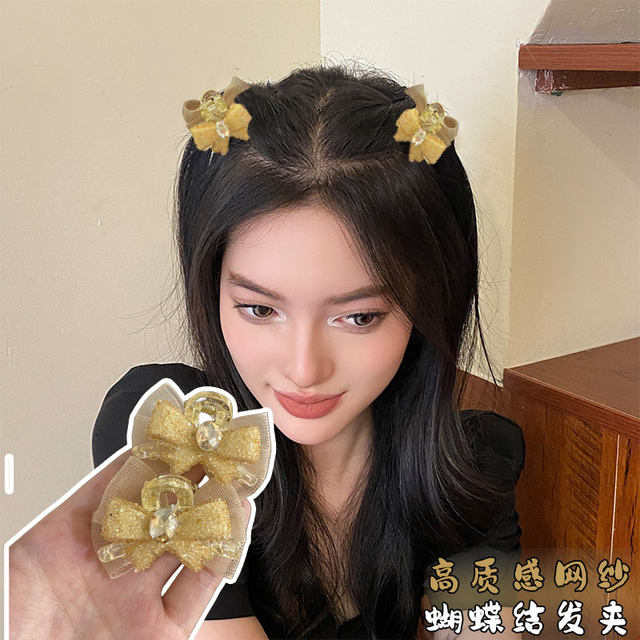 2023 New Pearl Bow Small Clip Side Forehead Bangs Broken Hair Clip ...