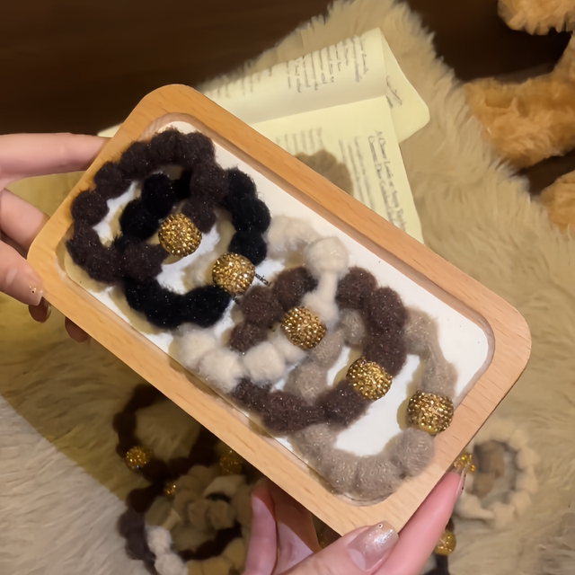 Autumn and winter new high-end plush rhinestone rabbit ears headband ...