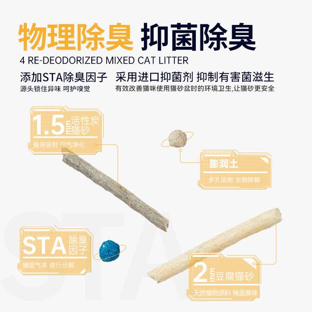 Tank Xiaoxi's easy-to-use deodorizing mixed tofu cat litter, dust ...