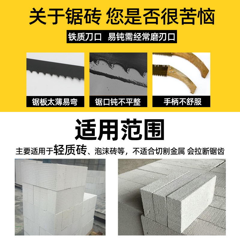 Lightweight Brick Hand Saw - Tungsten Steel Saw for Cutting Foam Brick ...