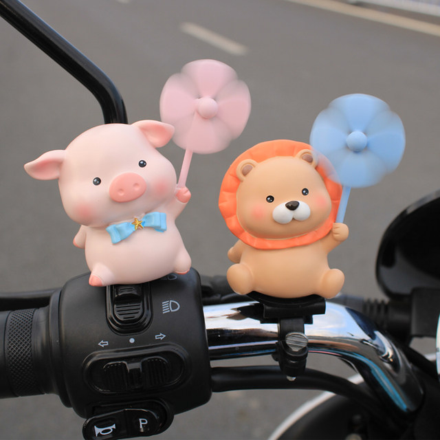 Cute pig windmill bamboo dragonfly electric car car ornaments rearview ...