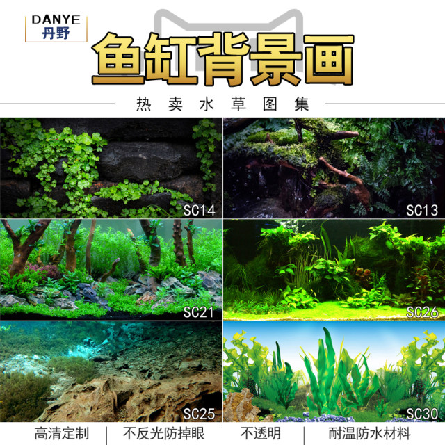 Fish tank background paper painting high-definition picture 3d three ...