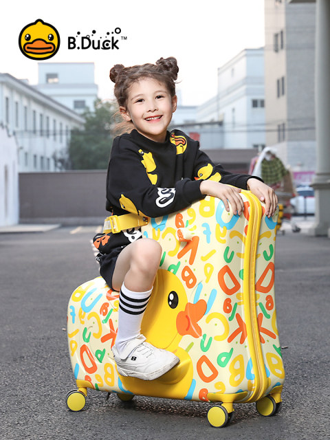 Bduck Little Yellow Duck Rideable Children's Suitcase for Girls and ...