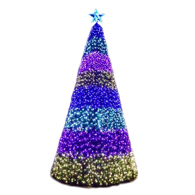 Christmas 8m Large Outdoor Frame Christmas Tree - Golden Luminous Scene ...