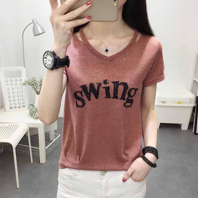 2024 new summer fashion tops for women loose large size ice silk short ...